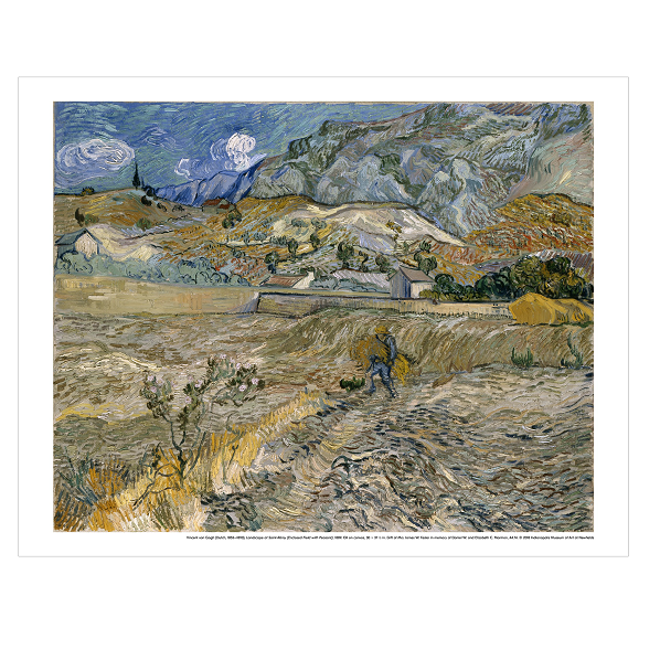 Van Gogh 'Landscape at Saint-Rémy (Landscape with Peasant)' Print – The ...